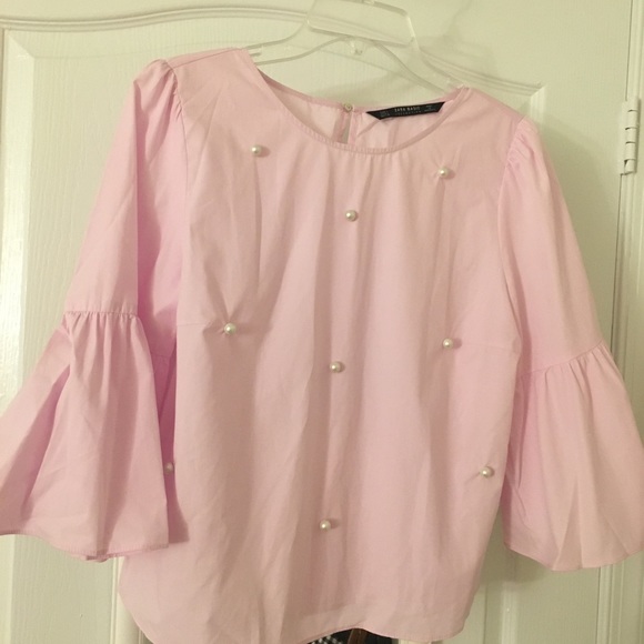 Zara | Tops | Zara Pink Pearl Top | Poshmark